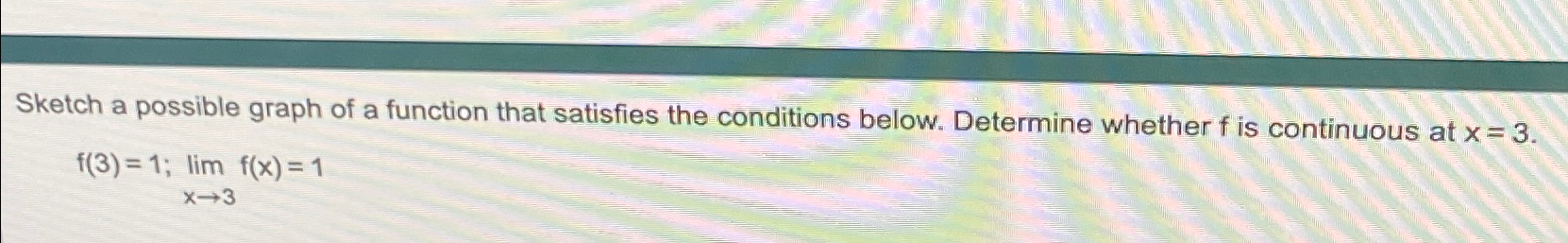 Sketch a possible graph of a function that satisfies | Chegg.com