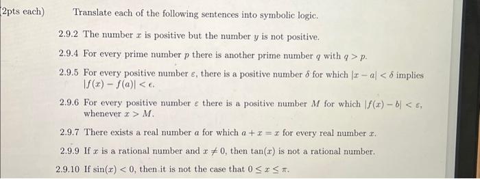 Solved Translate each of the following sentences into | Chegg.com