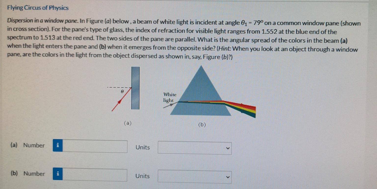 Solved Flying Circus of Physics Dispersion in a window pane. | Chegg.com