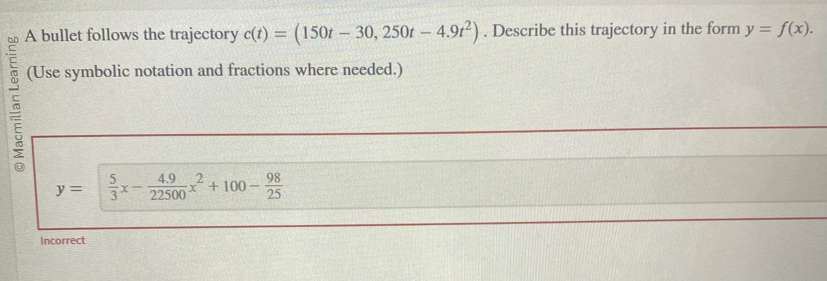 Solved A bullet follows the trajectory | Chegg.com