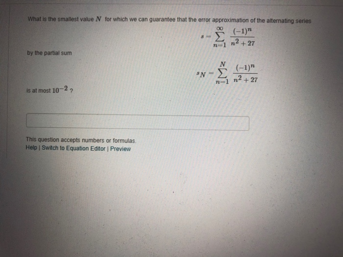 Solved The Integral Test enables us to bound the error | Chegg.com