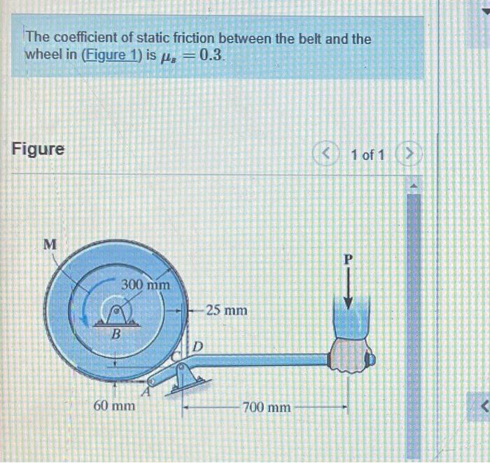 Solved The coefficient of static friction between the belt | Chegg.com