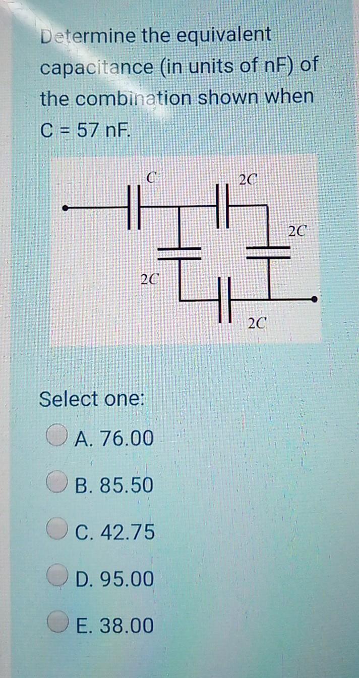 Solved Determine the equivalent capacitance (in units of nF) | Chegg.com