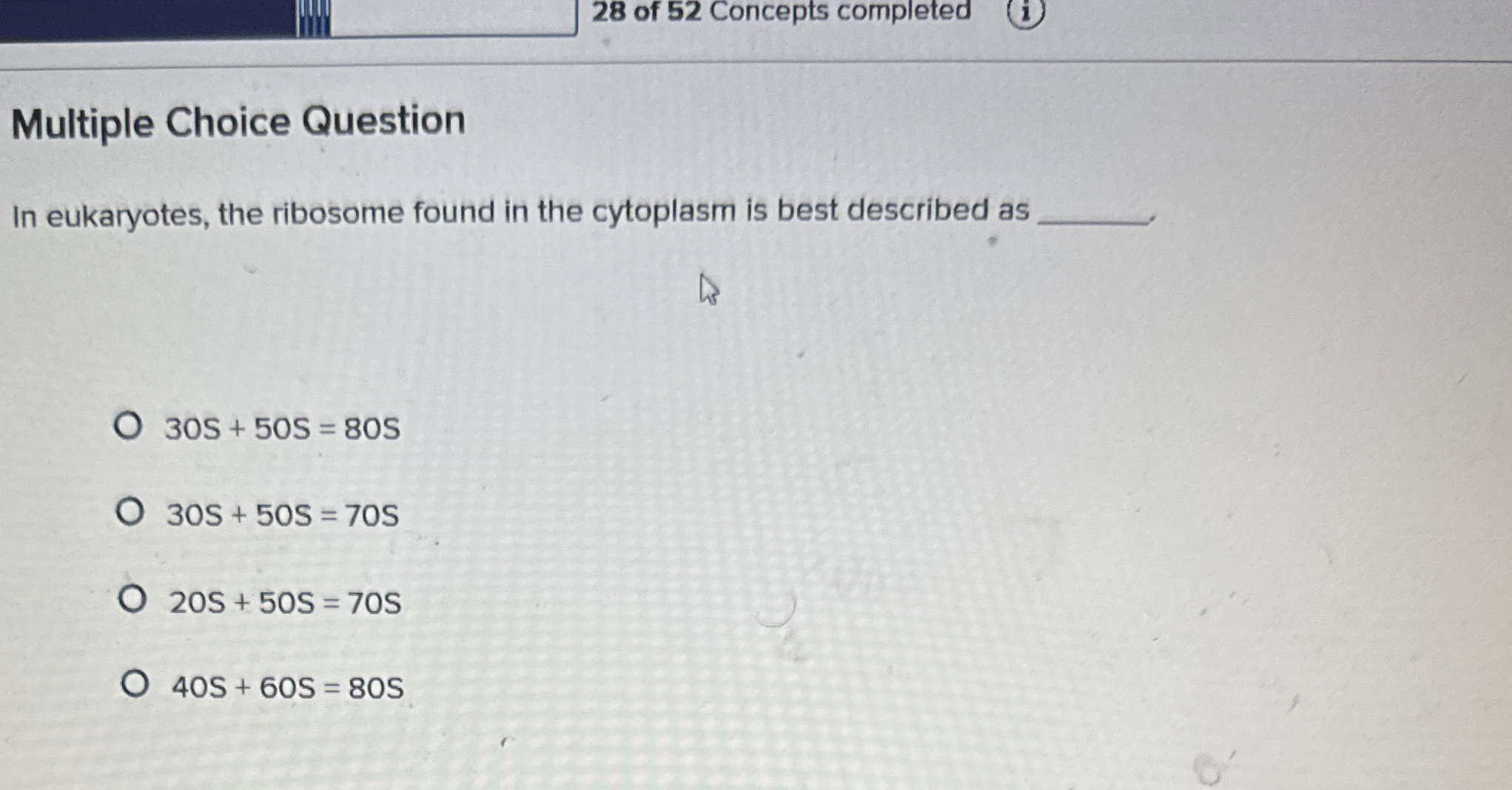 Solved Multiple Choice QuestionIn eukaryotes, the ribosome | Chegg.com