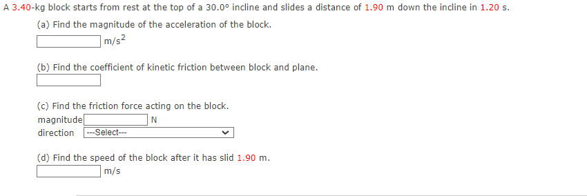 Solved A 3.40-kg ﻿block starts from rest at the top of a | Chegg.com