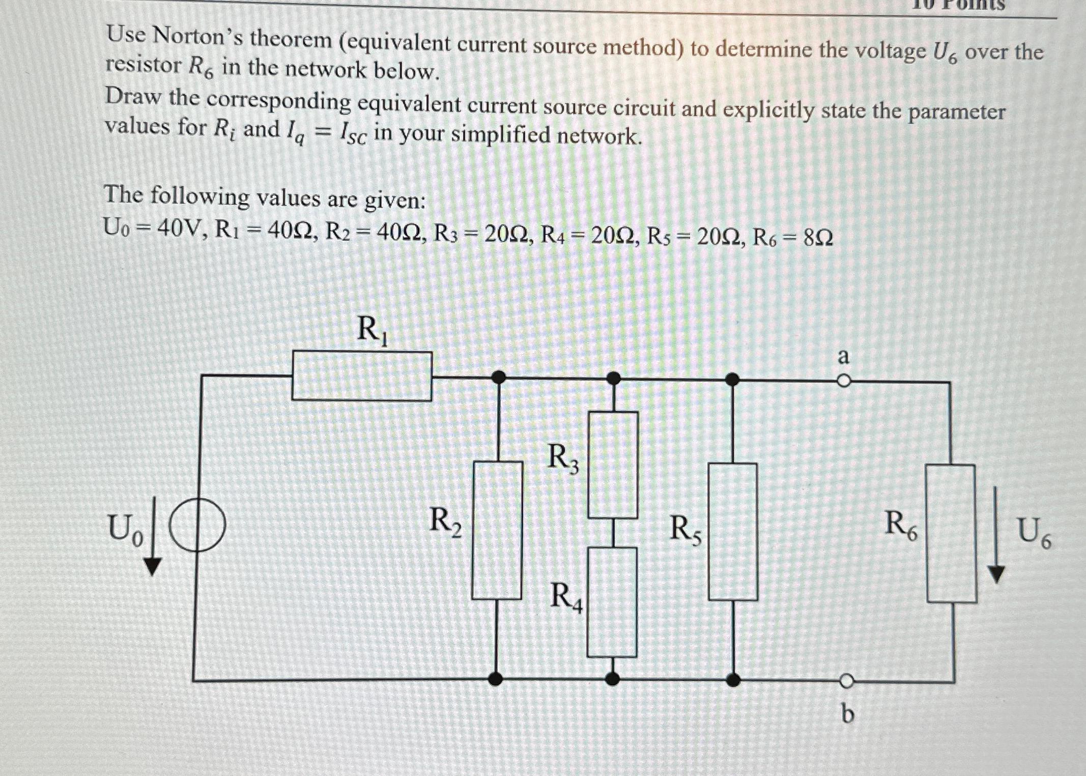 Solved Use Norton's theorem (equivalent current source | Chegg.com