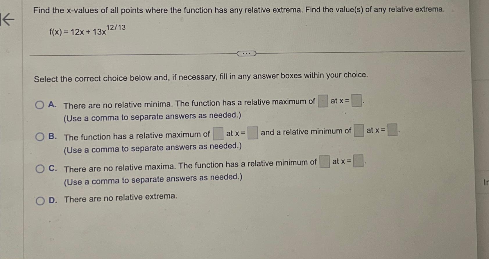 Solved Find the x-values of all points where the function | Chegg.com