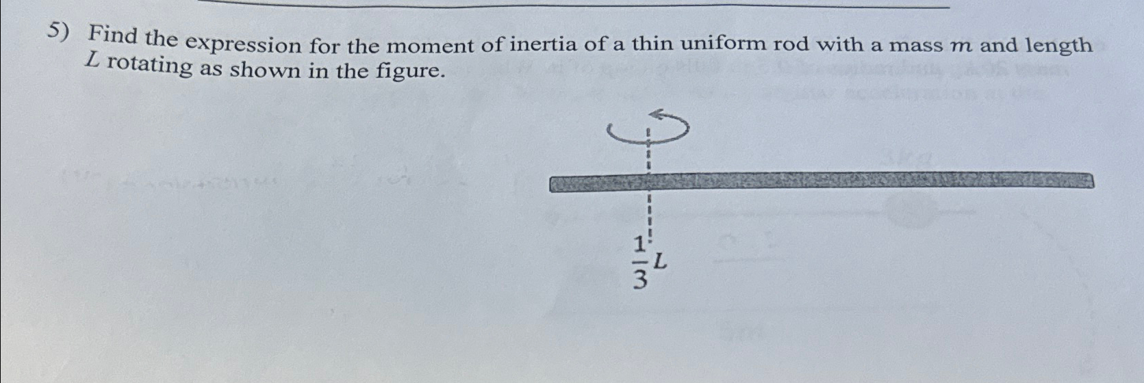 Solved Find the expression for the moment of inertia of a | Chegg.com