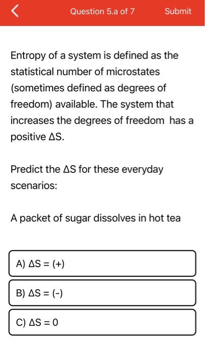 Solved Entropy of a system is defined as the statistical | Chegg.com