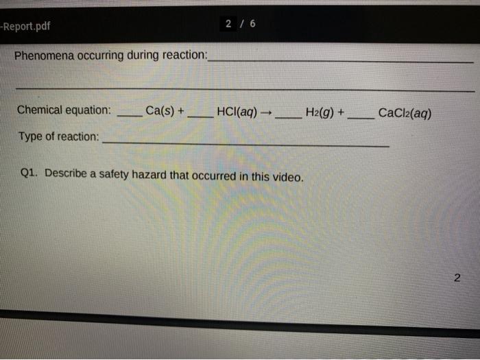 Solved Part B: Reaction of Aqueous Hydrochloric Acid with | Chegg.com