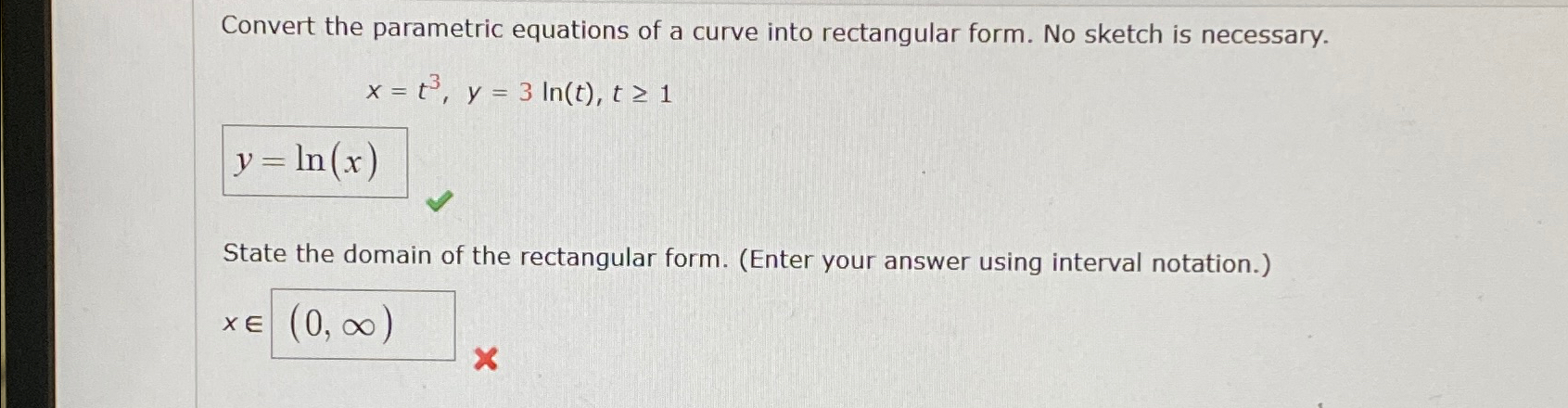 Solved Convert the parametric equations of a curve into | Chegg.com