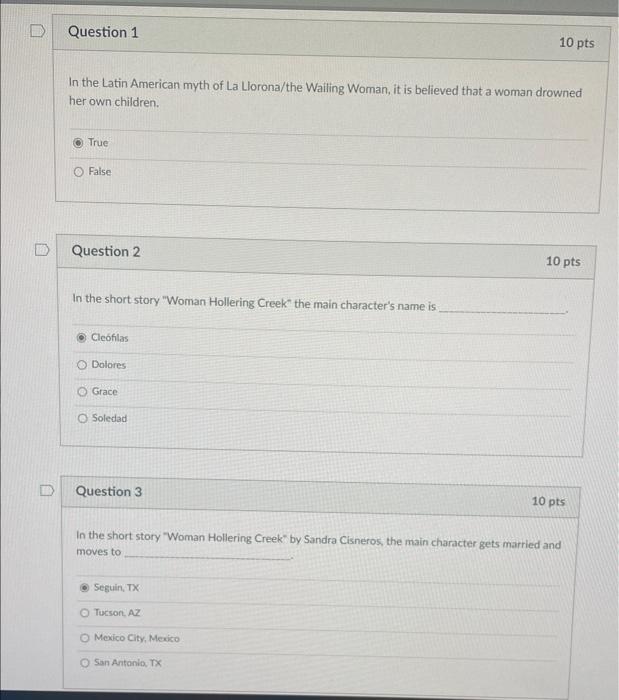 Solved In the Latin American myth of La Llorona/the Wailing | Chegg.com