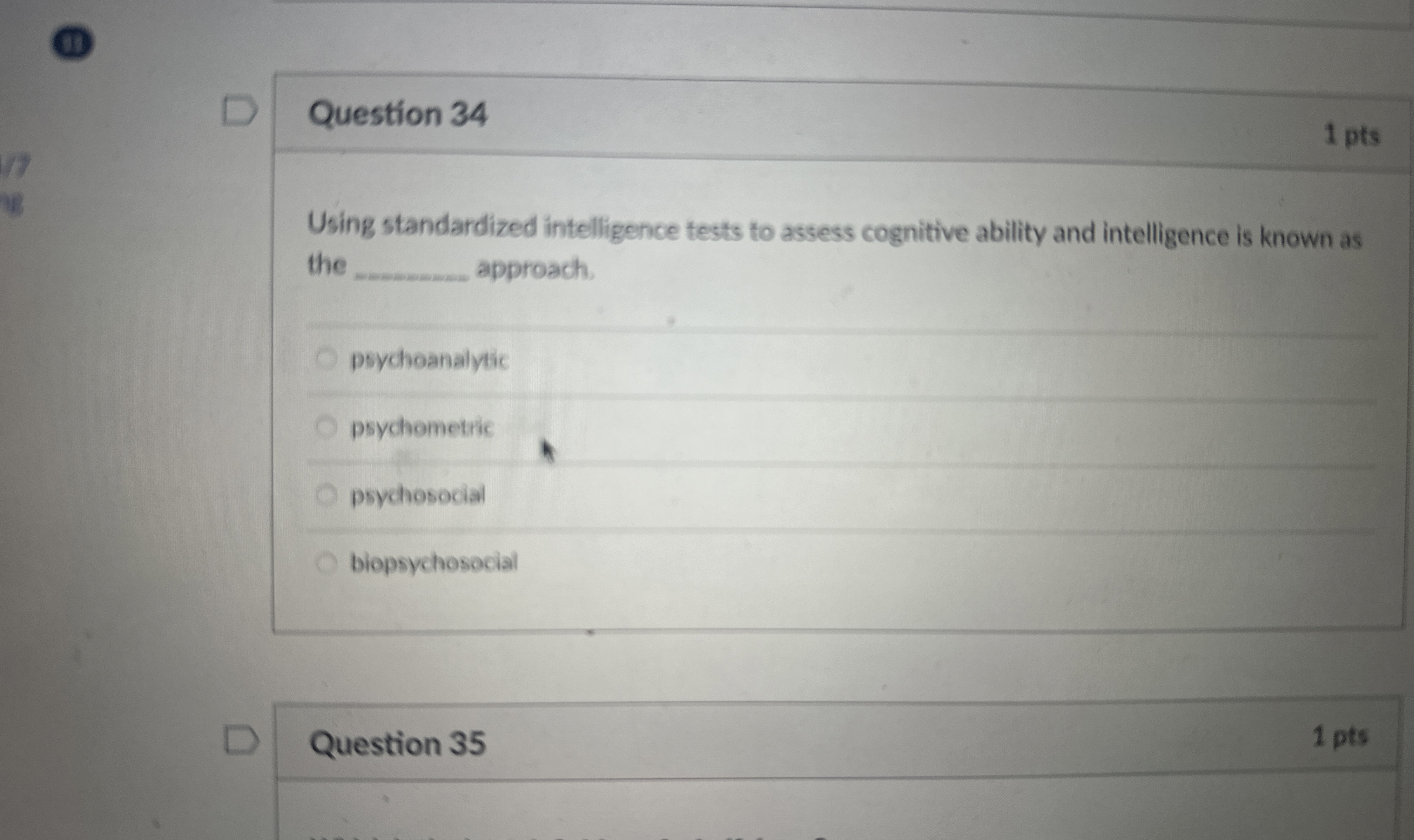 Solved Question 341 ﻿ptsUsing standardized intelligence | Chegg.com