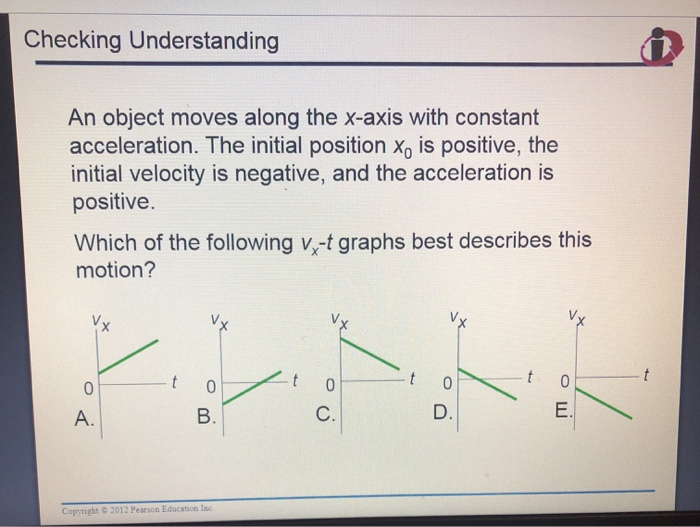 Solved Checking Understanding An object moves along the | Chegg.com