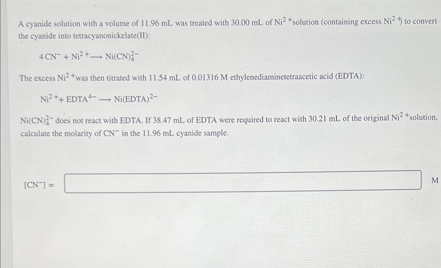 Solved the cyanide into | Chegg.com