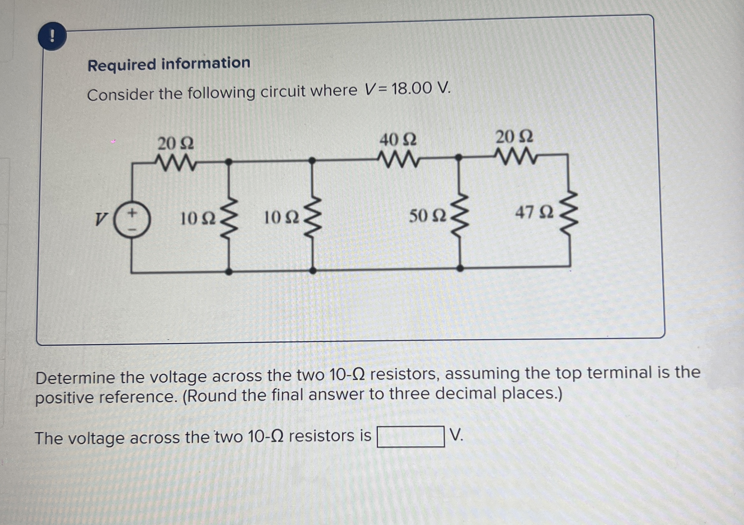 Solved !Required informationConsider the following circuit | Chegg.com