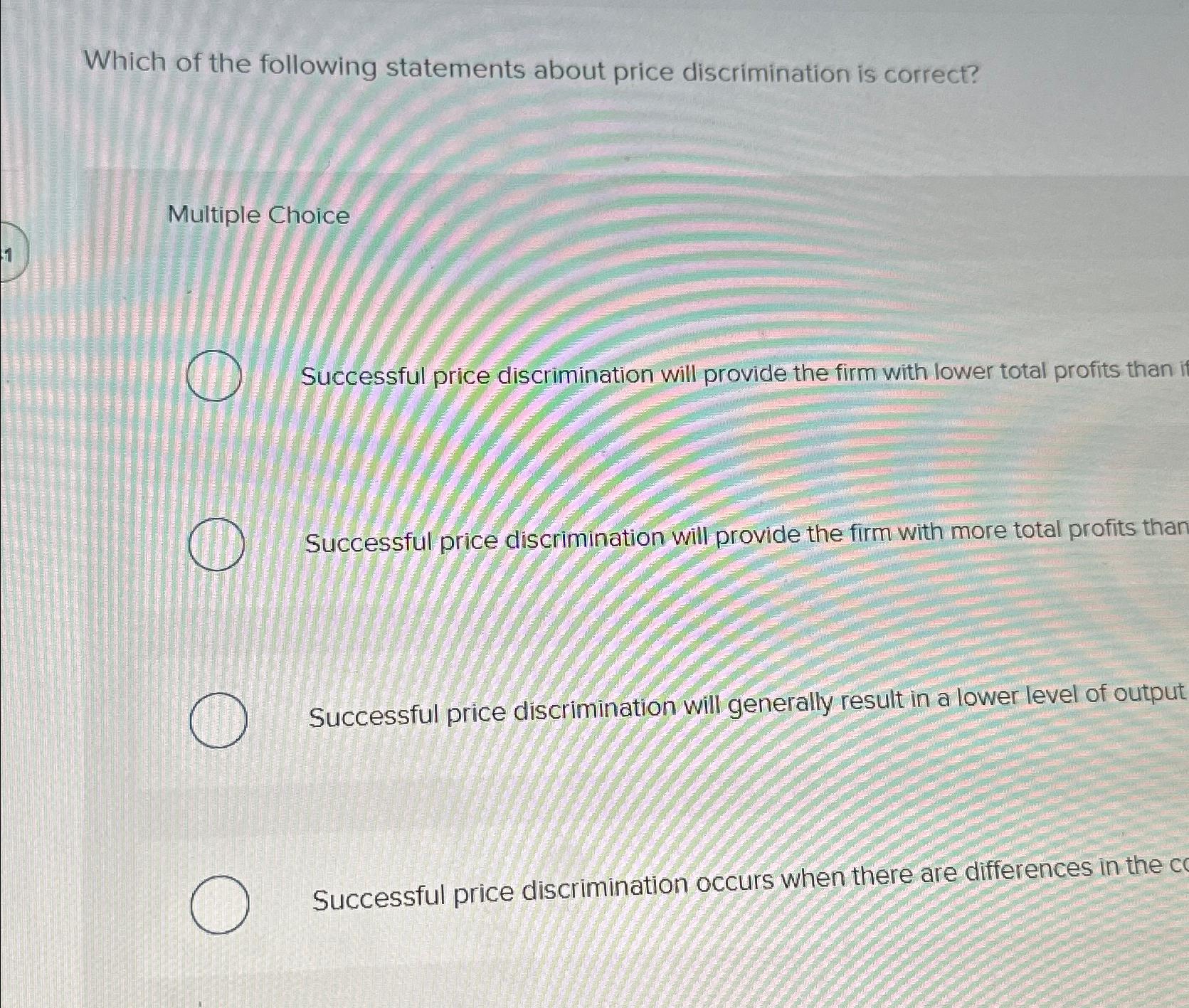 Solved Which of the following statements about price | Chegg.com