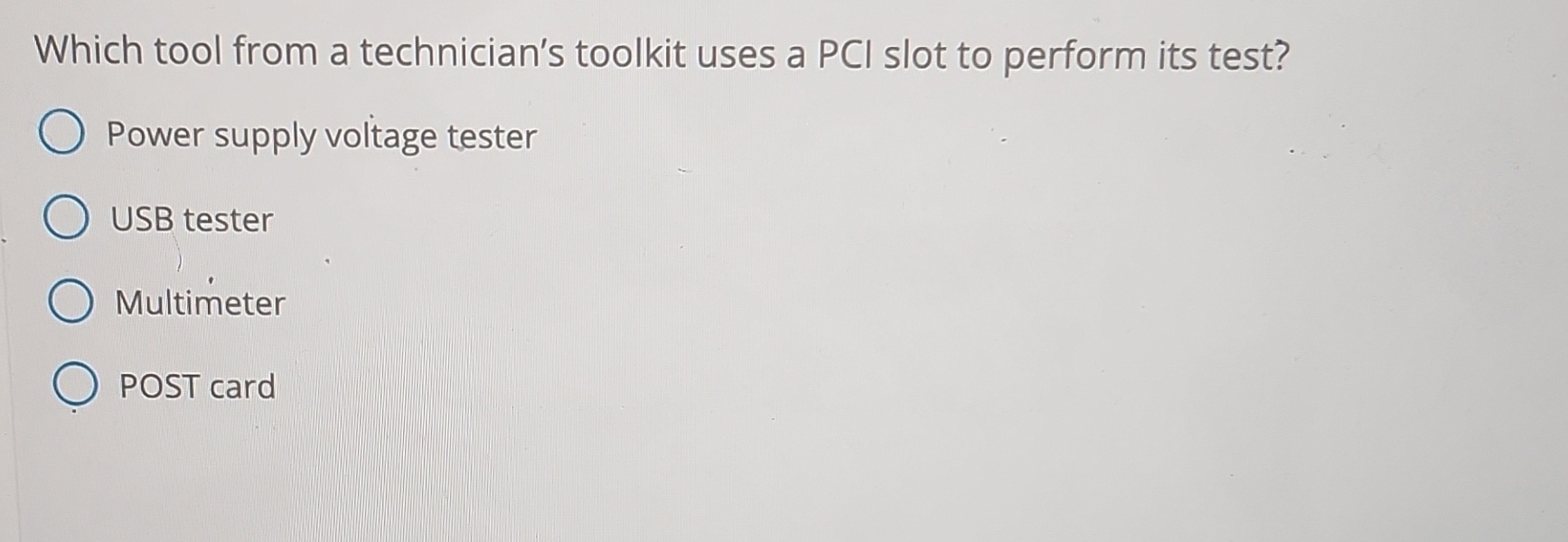 Solved Which tool from a technician's toolkit uses a PCl | Chegg.com