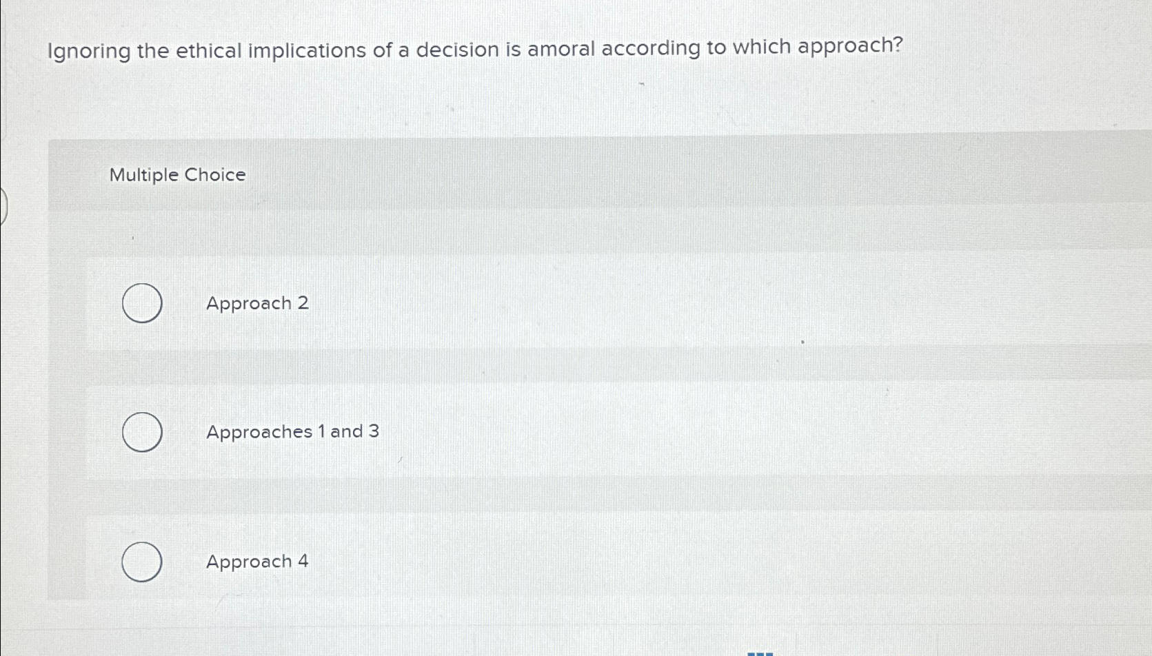 Solved Ignoring the ethical implications of a decision is | Chegg.com