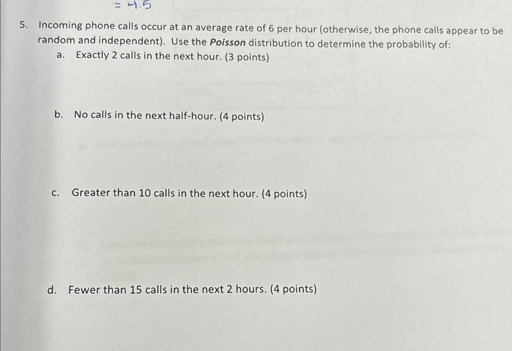 Solved Incoming phone calls occur at an average rate of 6 | Chegg.com