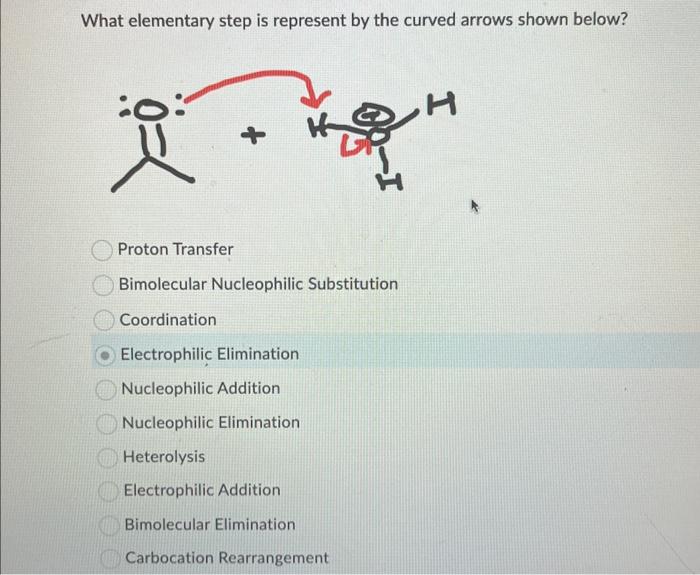 Solved What elementary step is represent by the curved | Chegg.com