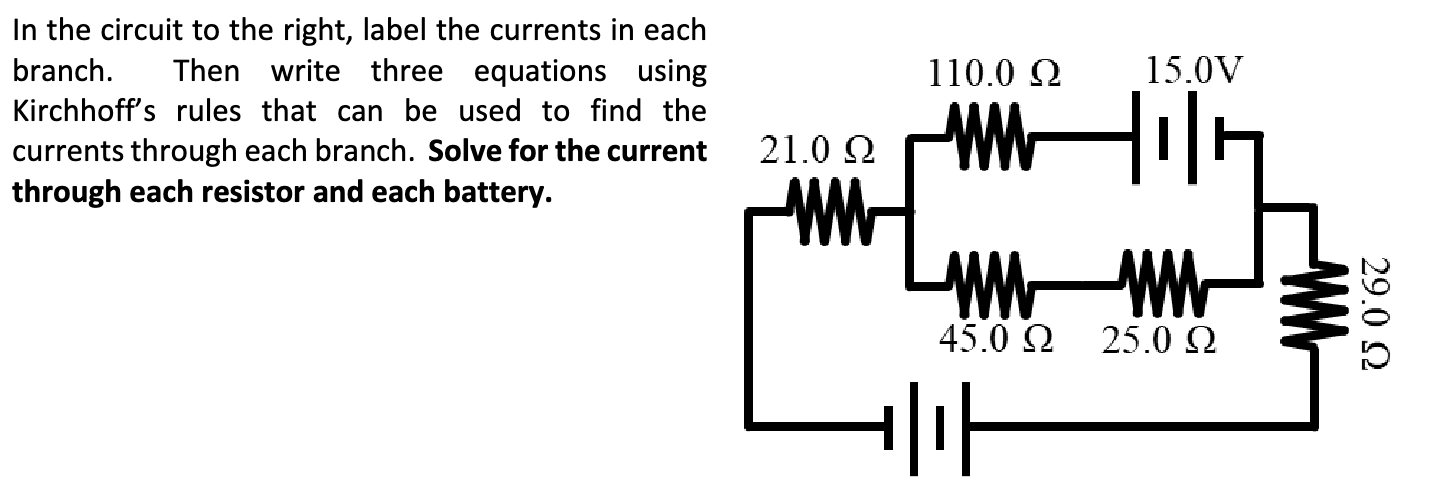 Solved In the circuit to the right, label the currents in | Chegg.com
