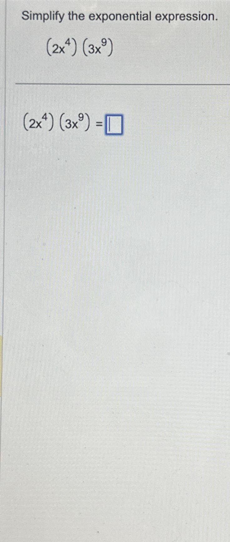 Solved Simplify the exponential | Chegg.com