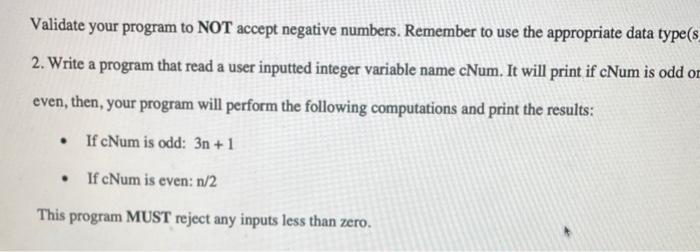 Solved Validate your program to NOT accept negative numbers. | Chegg.com