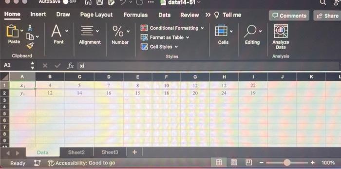 Solved Consider the following data for two variables, x and | Chegg.com