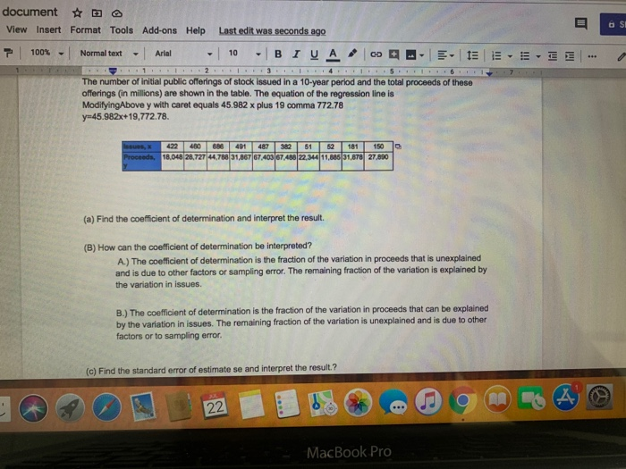 Solved document # D View Insert Format Tools Add-ons Help O | Chegg.com