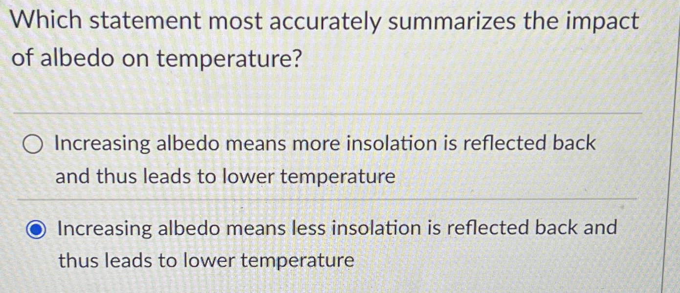 Solved Which statement most accurately summarizes the | Chegg.com