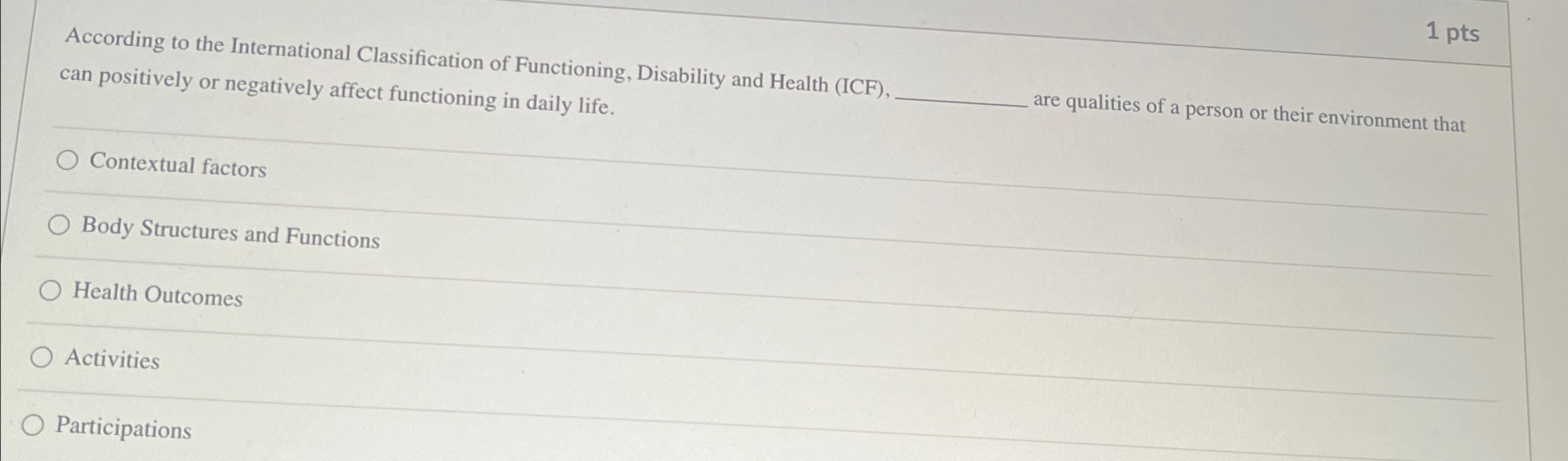 Solved 1 ﻿ptsAccording to the International Classification | Chegg.com