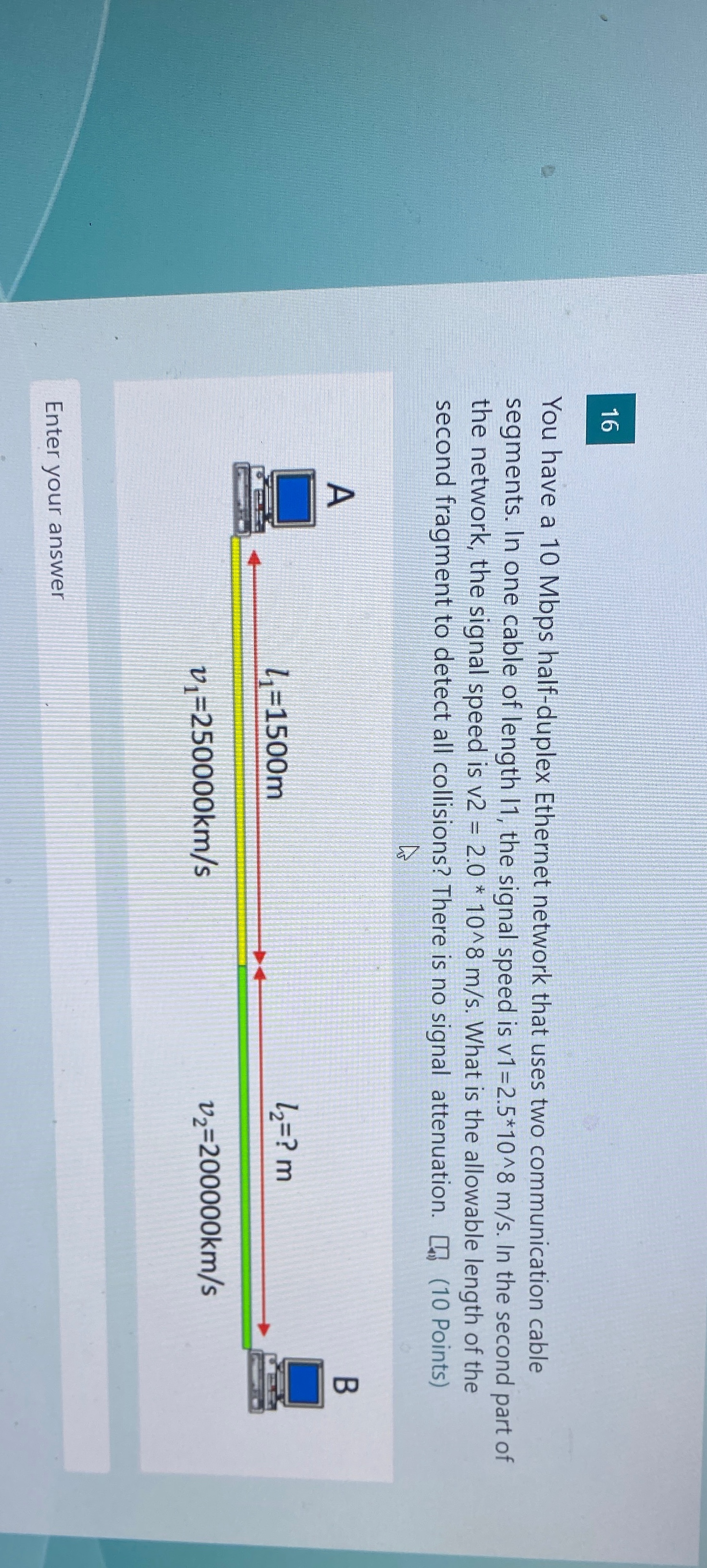 Solved You have a 10 ﻿Mbps half duplex that has 2 | Chegg.com