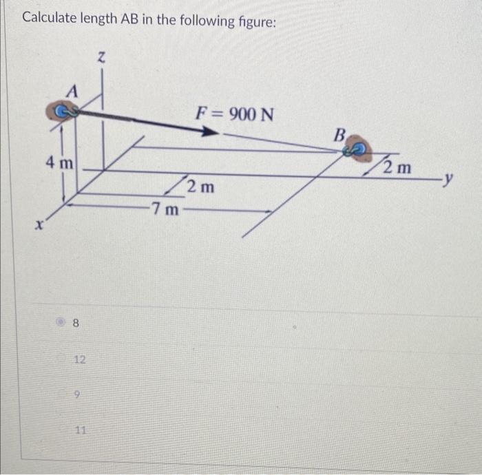 Solved Calculate length AB in the following figure: 8 12 11 | Chegg.com
