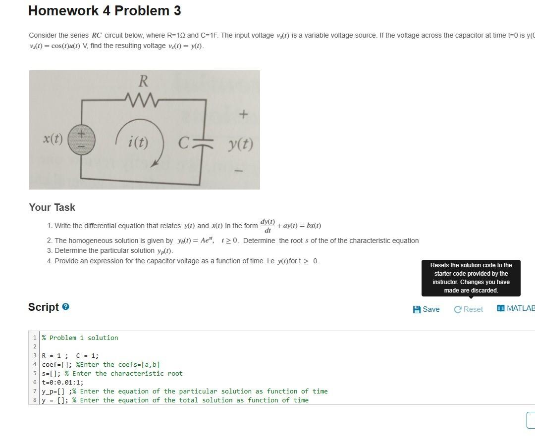 Solved Consider the series RC circuit below, where R=1Ω and | Chegg.com