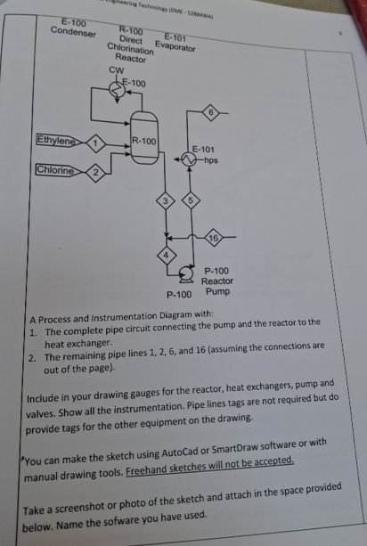 Solved (i)A Process and Instrumentation Diagram with:The | Chegg.com