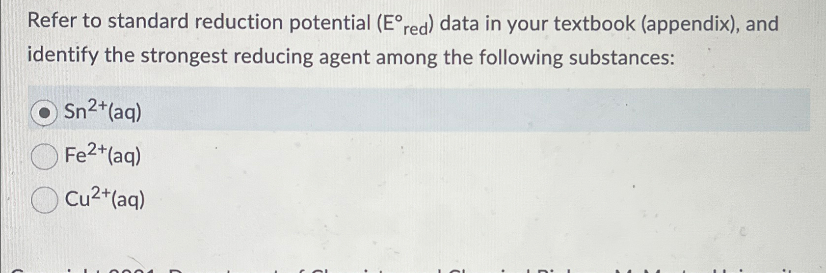 Solved Refer to standard reduction potential ( E°?red ) | Chegg.com