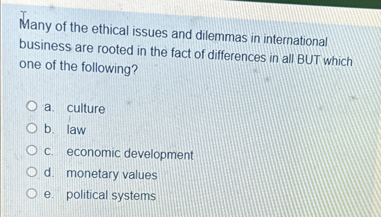 Solved Many of the ethical issues and dilemmas in | Chegg.com