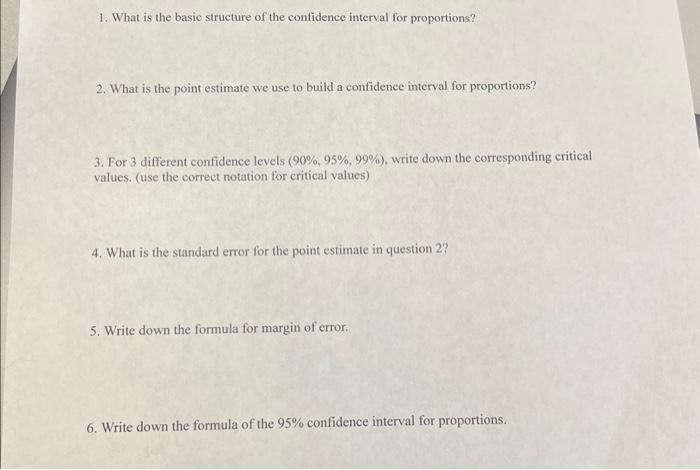 Solved 1. What is the basic structure of the confidence | Chegg.com