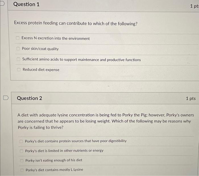 Solved Excess protein feeding can contribute to which of the | Chegg.com
