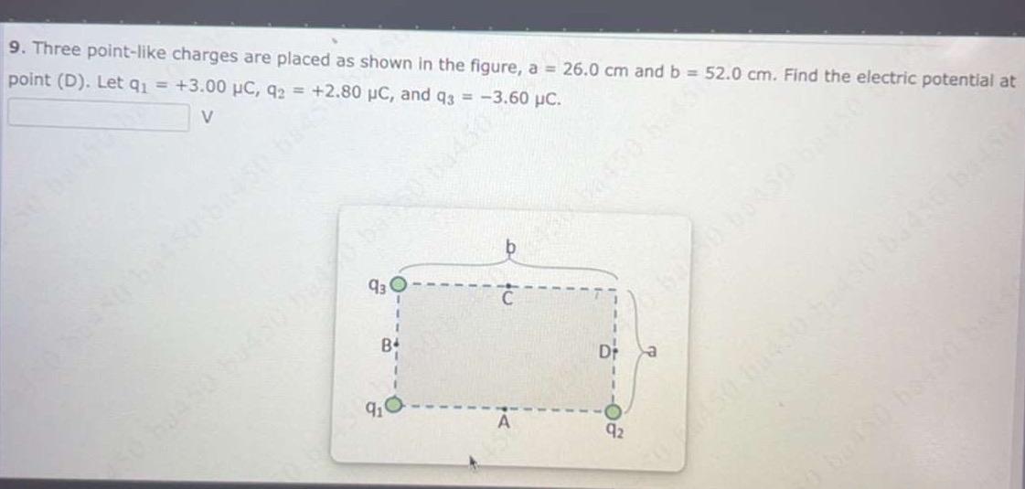 Solved Three point-like charges are placed as shown in the | Chegg.com