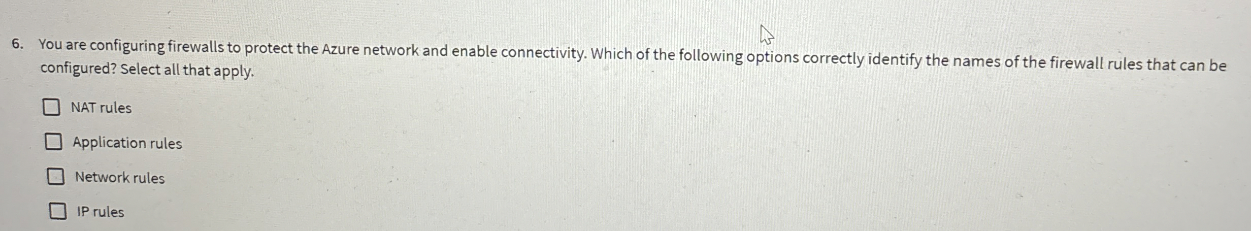 Solved You are configuring firewalls to protect the Azure | Chegg.com