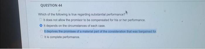 Solved Which of the following is true regarding substantial | Chegg.com