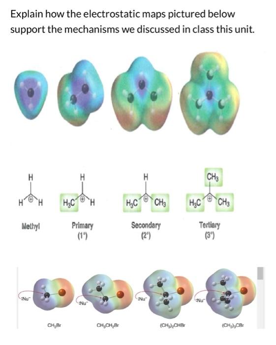 Explain how the electrostatic maps pictured below | Chegg.com