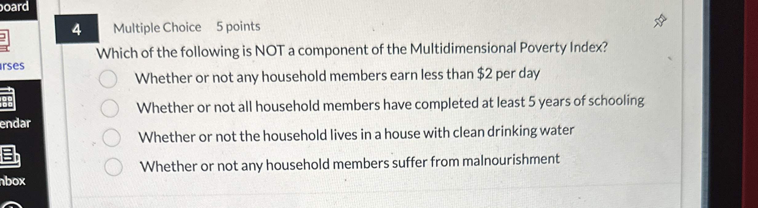 High Quality SOLUTION 4Multiple Choice5 ﻿pointsWhich of the following is | Chegg.com