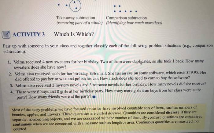 Solved Take-away subtraction Comparison subtraction | Chegg.com