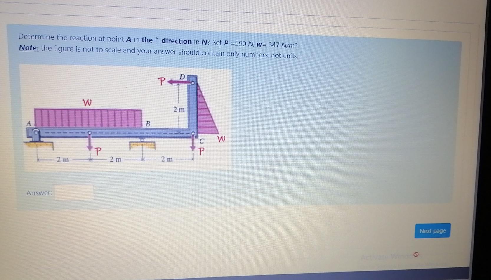 Solved Determine the reaction at point A the direction in N? | Chegg.com