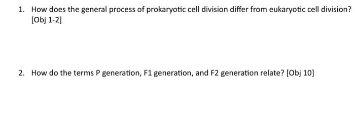 Solved 1. How does the general process of prokaryotic cell | Chegg.com