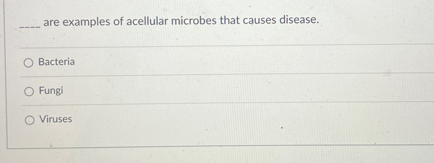 Solved q, ﻿are examples of acellular microbes that causes | Chegg.com