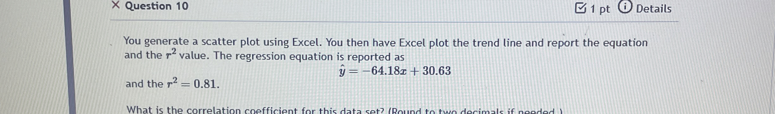 Solved You generate a scatter plot using Excel. You then | Chegg.com